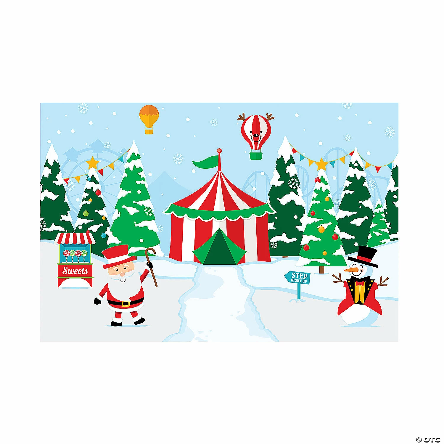 Delicate Patterns Christmas Carnival Backdrop Banner